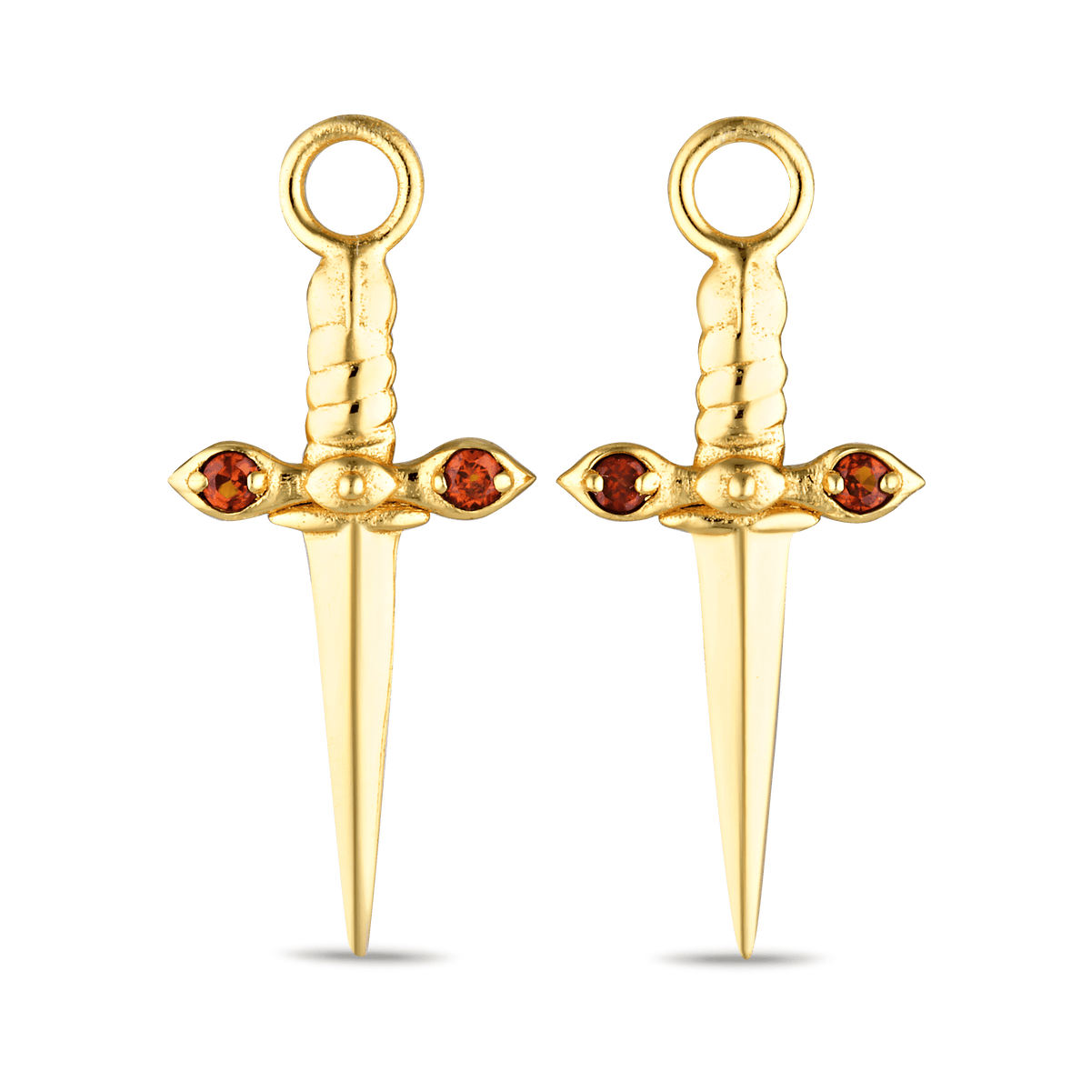 Mini Dagger Charm // Gold & Garnet – Kyoti